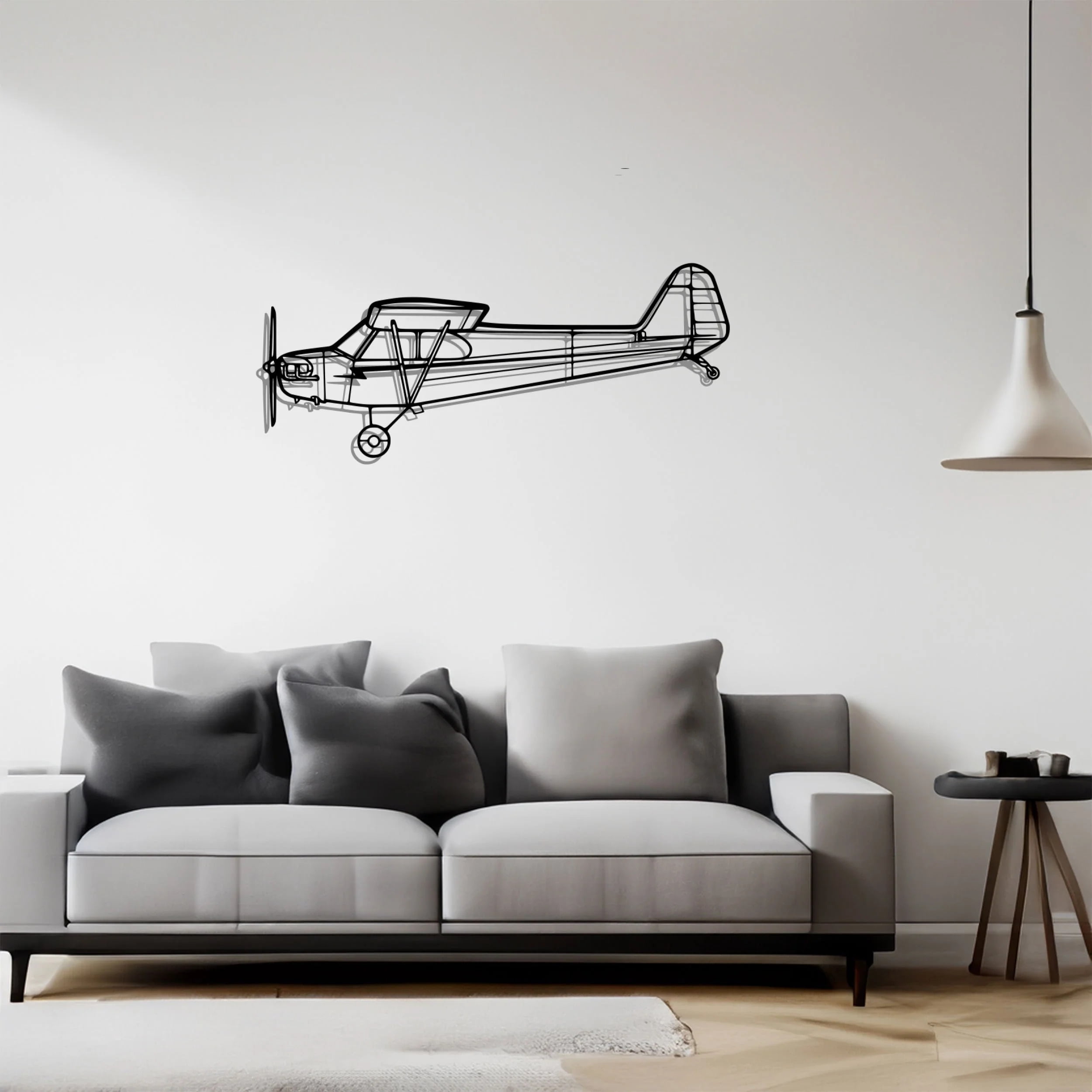J-3 Cub Silhouette Metal Wall Art, Airplane Silhouette Wall Decor ...