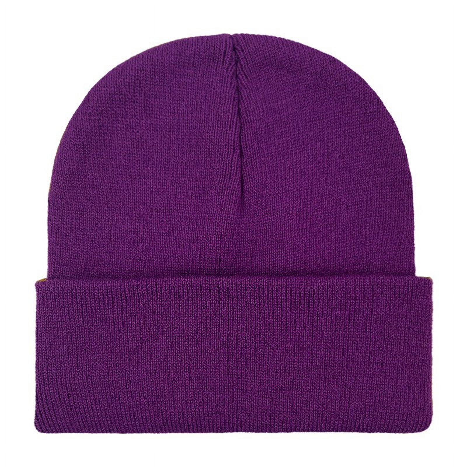 J-36 Purple Knit Beanie Winter Hat- Hats Knitted Hat Cap Beanie For ...
