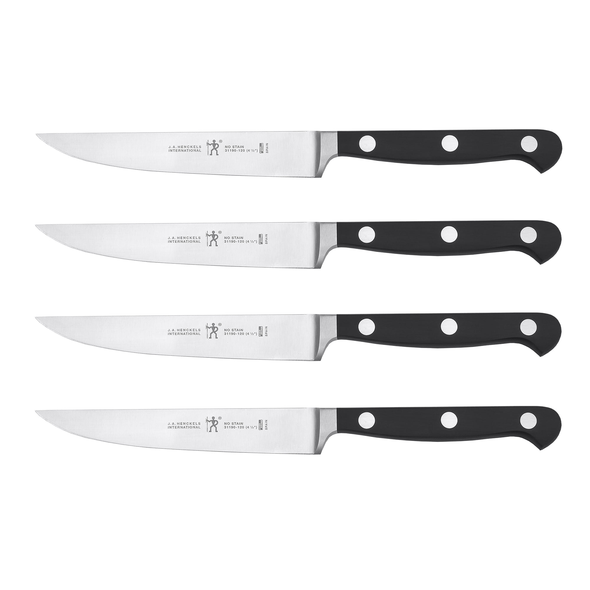 HENCKELS Steak Knife Set, 4-Piece, Straight Edge, German Stainless ...
