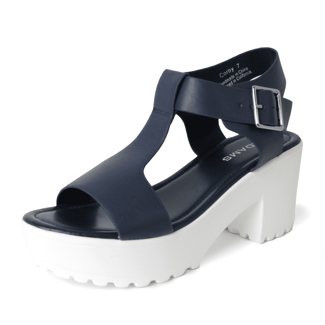 J. Adams Corby Platform Sandals for Women - T-Strap Mid Heel Sandal ...