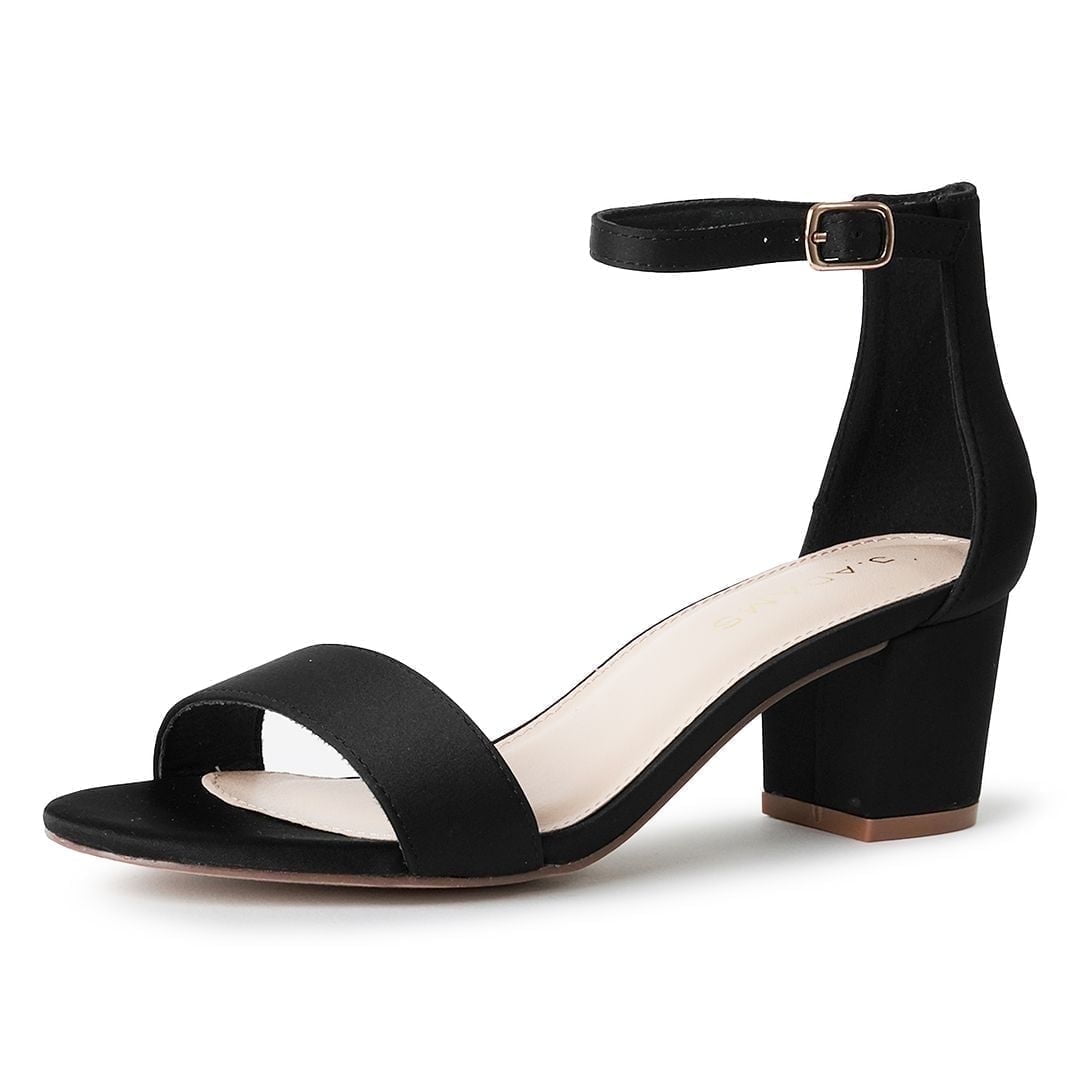 J. Adams Daisy Sandals, Ankle Strap Block Heel Block Heel Open Toe ...