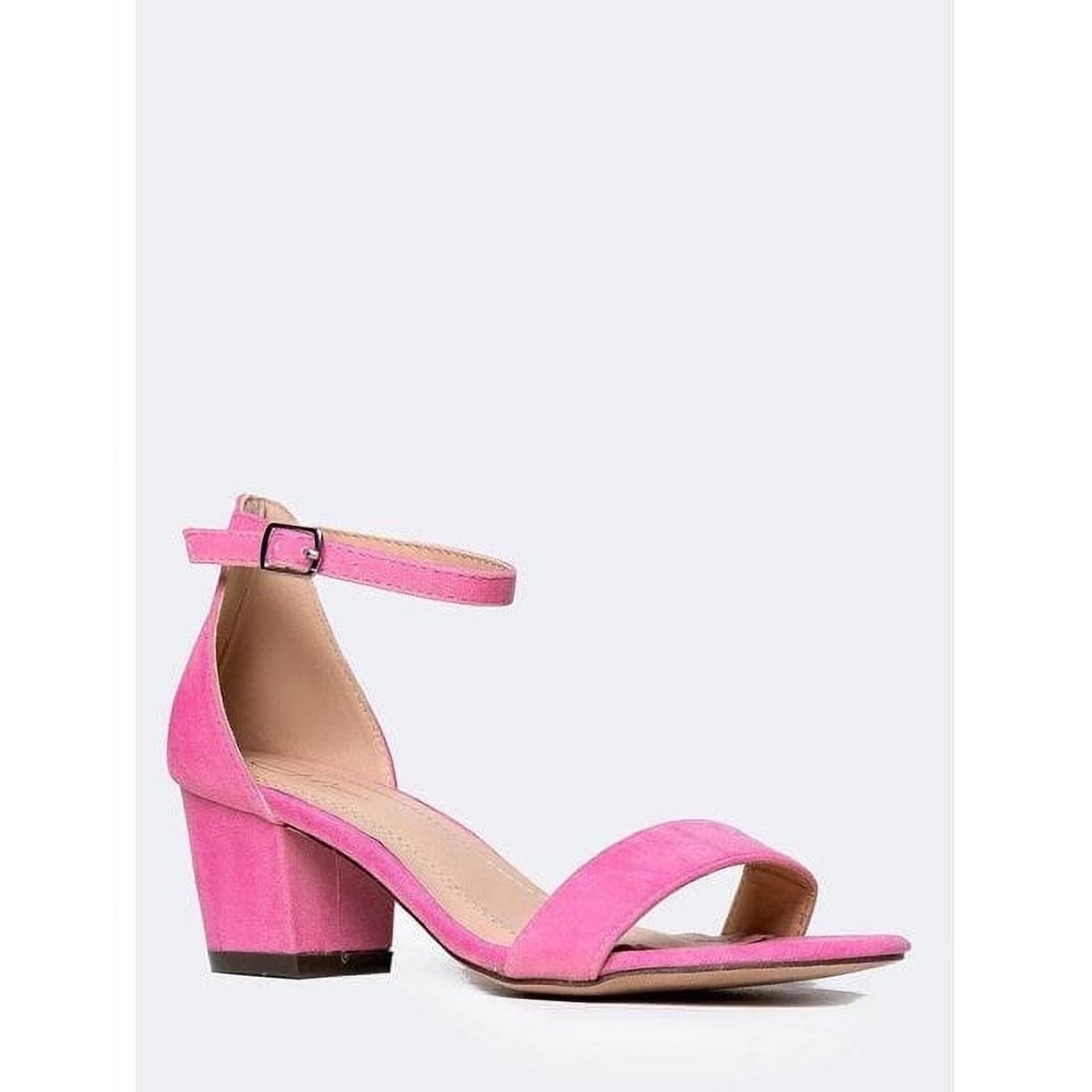 J. Adams Daisy Heeled Sandals for Women - Ankle Strap Block Heel, Open ...