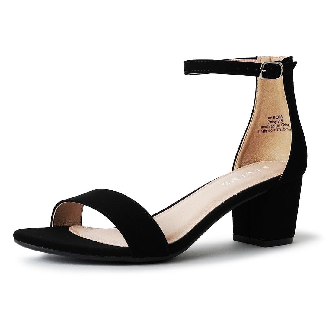J. Adams Daisy Sandals, Comfortable Ankle Strap Block Heel Block Heel ...