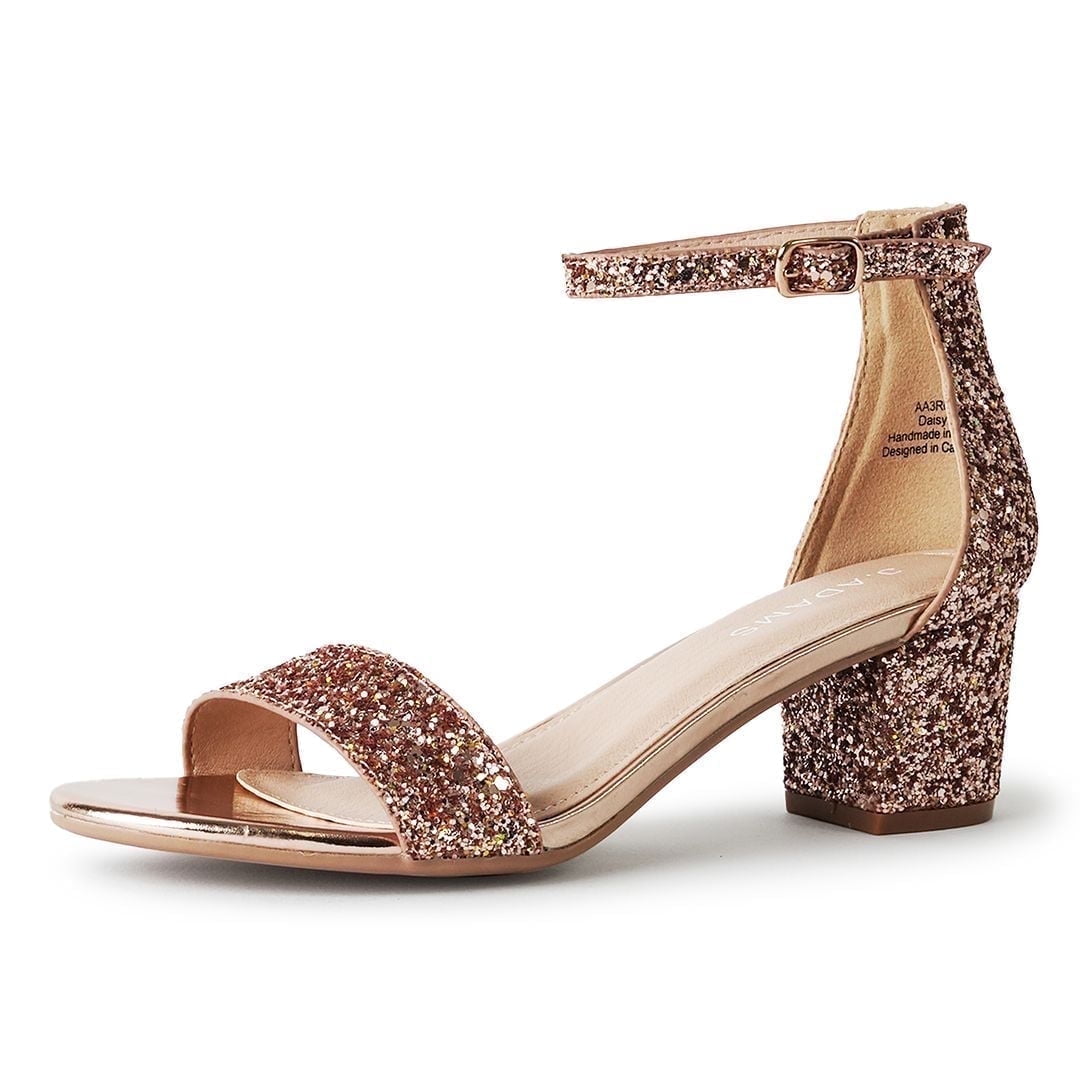 J. Adams Daisy Sandals, Ankle Strap Block Heel Block Heel Open Toe ...