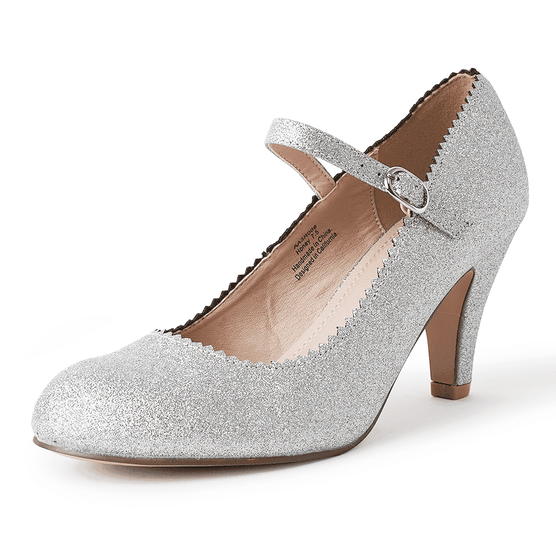 J. Adams Honey Jane Heels for Women – Round Toe indented Pumps Heels ...