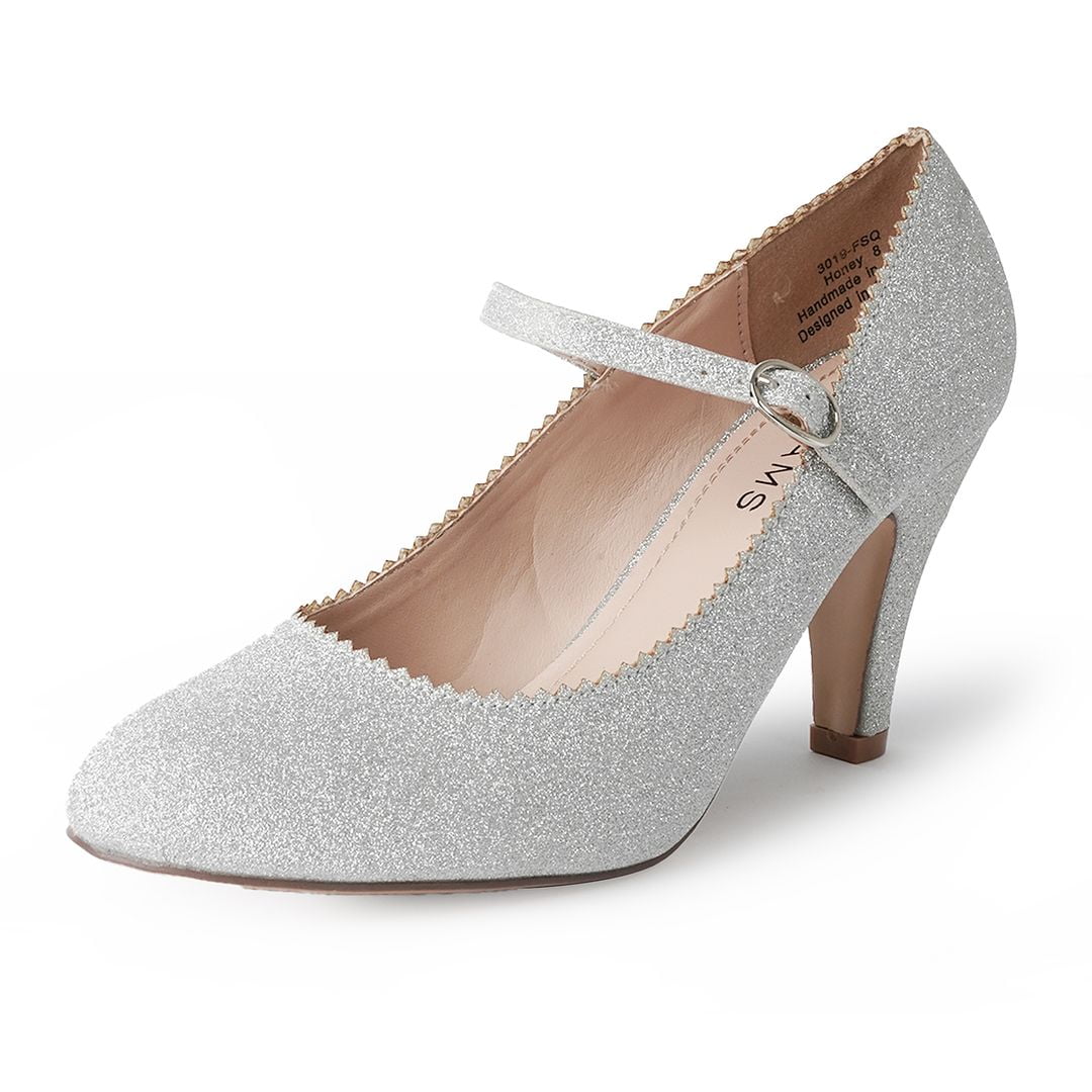 J. Adams Honey Mary Jane Heels for Women - Round Toe Scalloped Edge ...
