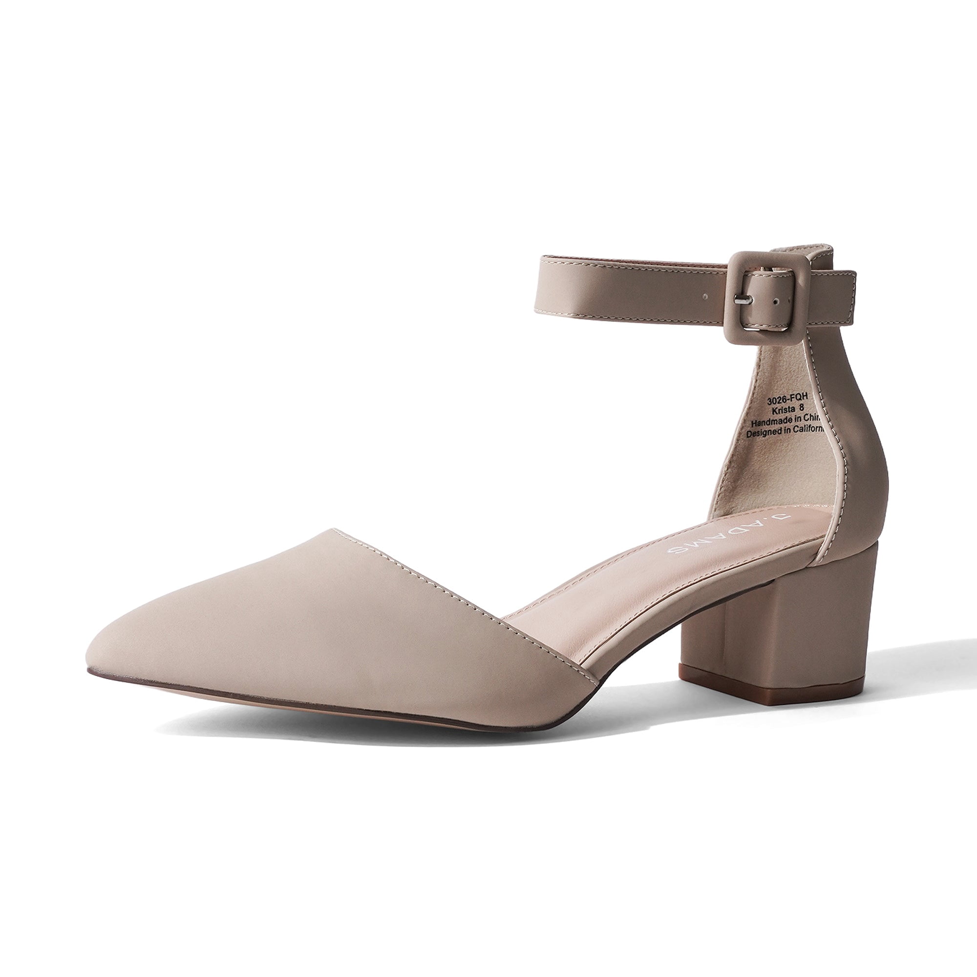 J. Adams Krista Heeled Sandal, Closed Toe Low Block Heels for Women ...