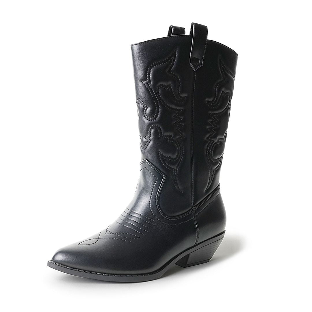 J. Adams Lasso Cowgirl Boots for Women - Mid Calf Low Heel Western Boot ...
