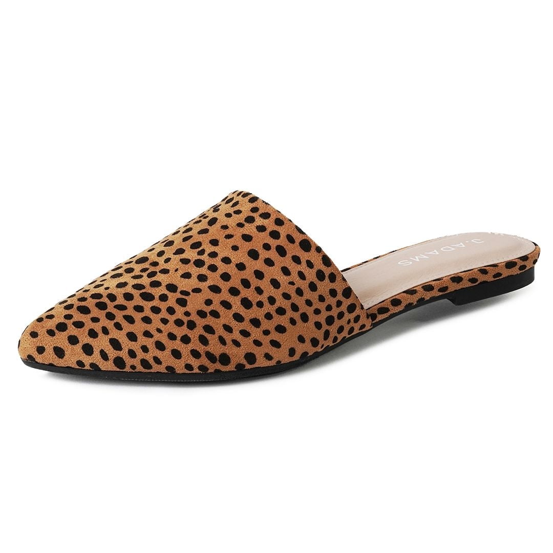 J. Adams Lennox Mules for Women - Black Vegan Leather Sandals Pointed ...