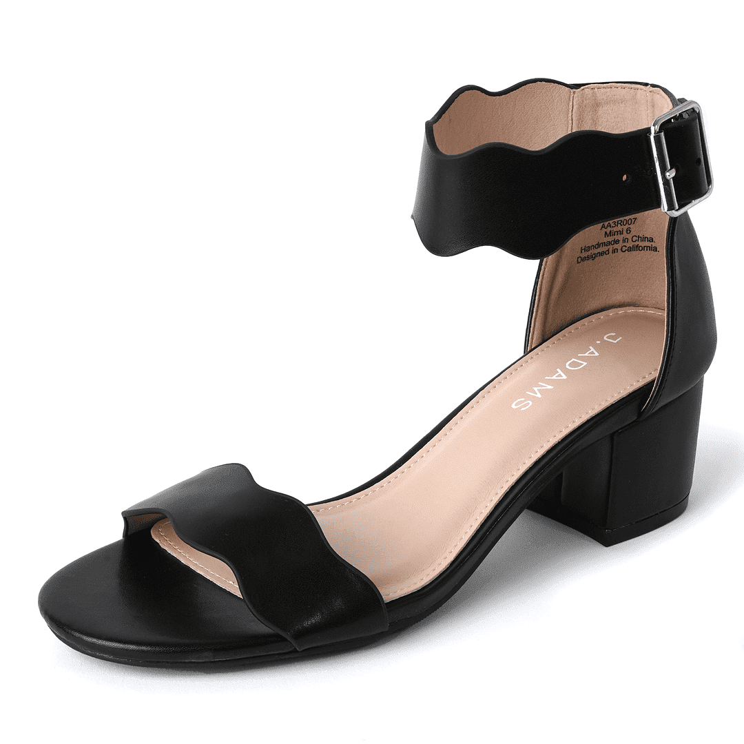 J. Adams Mimi Ankle Strap Kitten Heel Sandal - Comfortable Low Heels ...