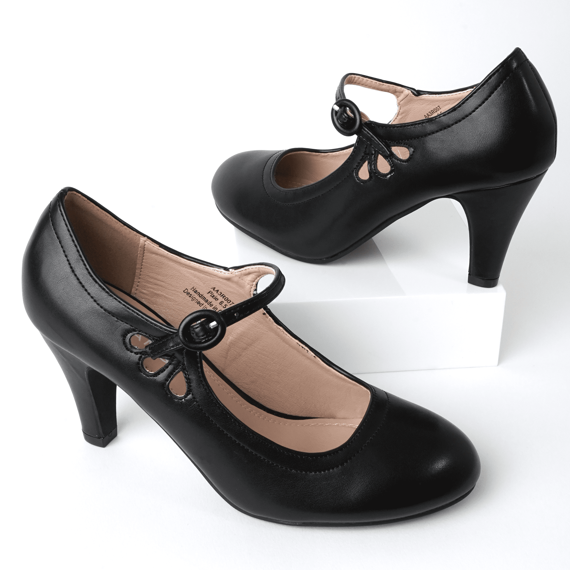 J. Adams Pixie Mary Jane Pumps - Retro Vintage High Heels - Comfortable ...