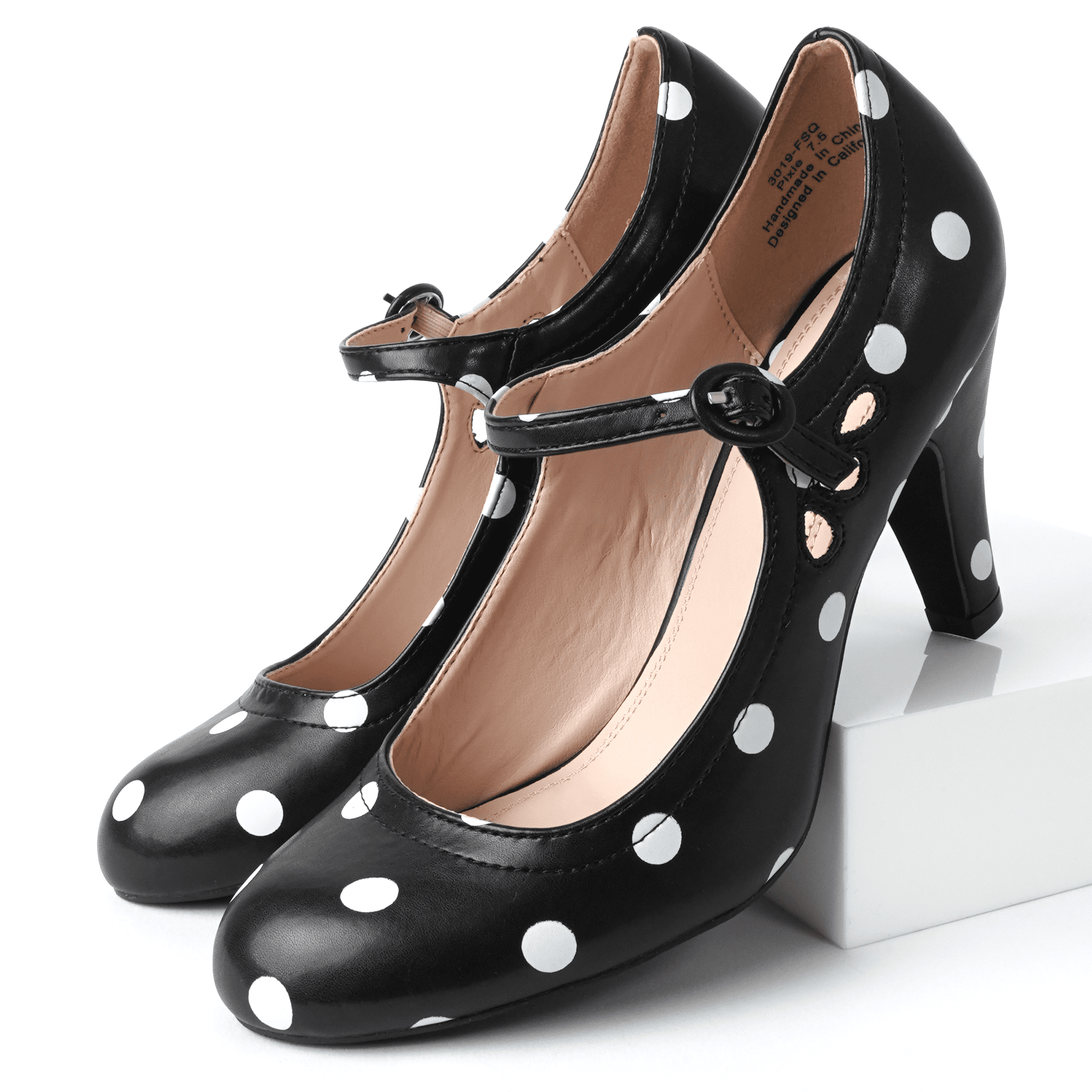 J. Adams Pixie Mary Jane Pumps - Retro Vintage High Heels with Ankle ...