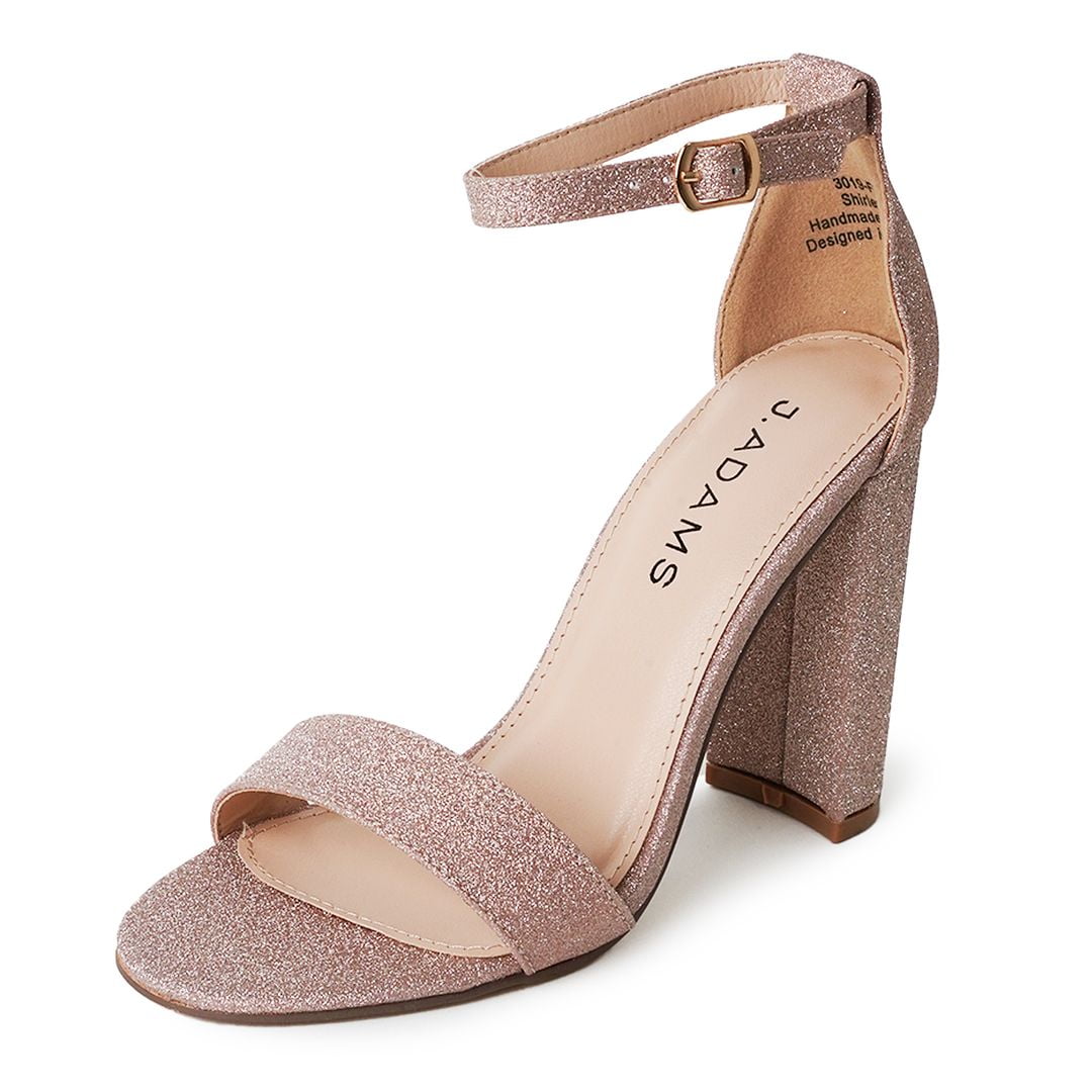 J. Adams Shirley High Silver Comfortable Heels for Women | Open Toe ...