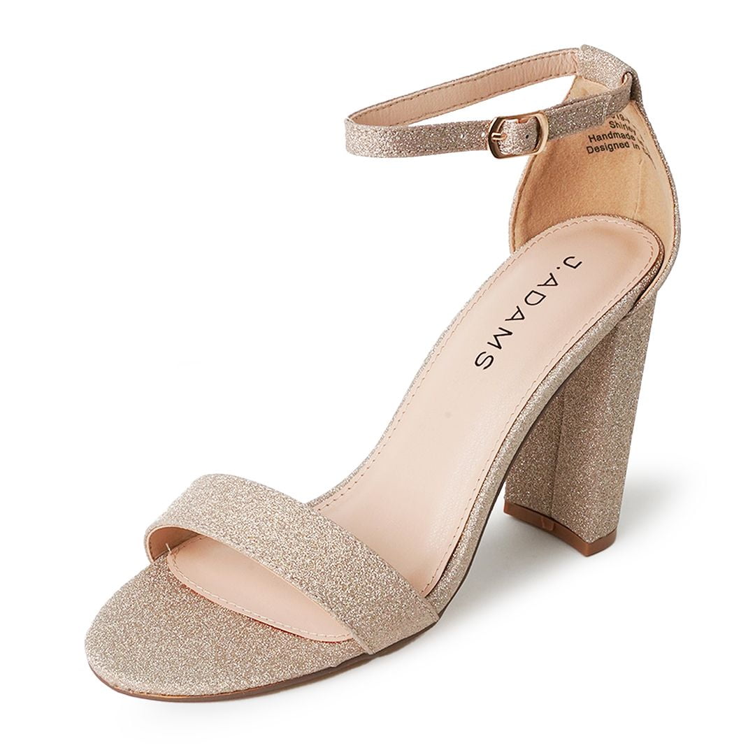 J. Adams Shirley High Silver Comfortable Heels for Women | Open Toe ...
