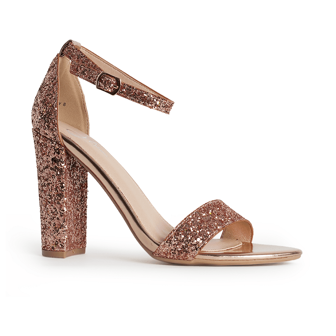 J. Adams Shirley High Silver Comfortable Heels for Women | Open Toe ...