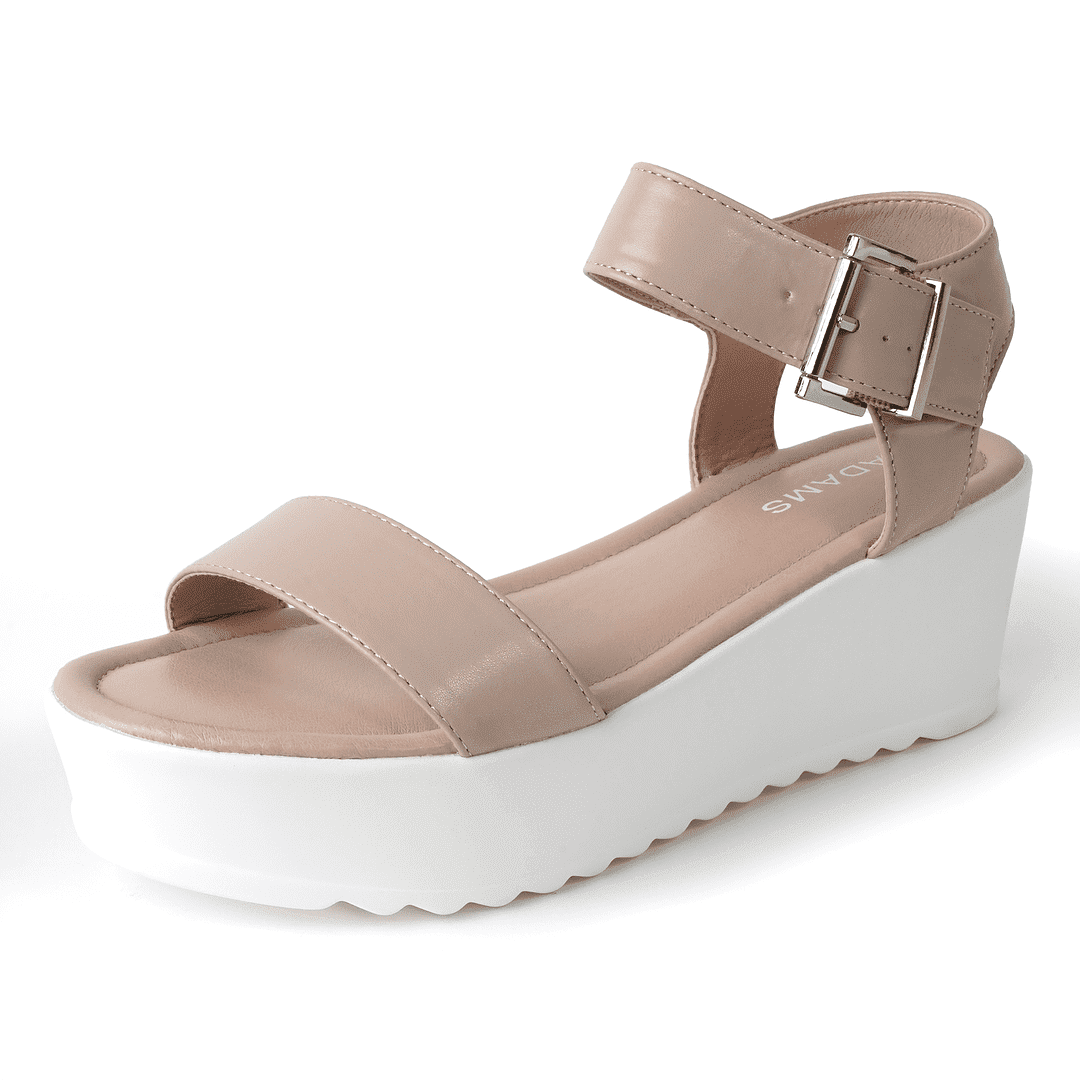 J. Adams Surf Platform Heels for Women - Ankle Strap Open Toe Wedge ...