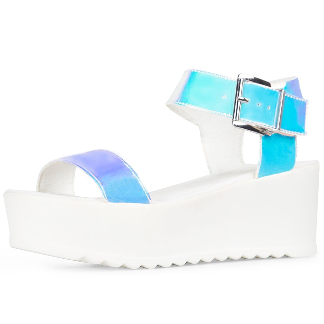 J. Adams Surf Platform Sandals for Women - Ankle Strap Open Toe Heels ...
