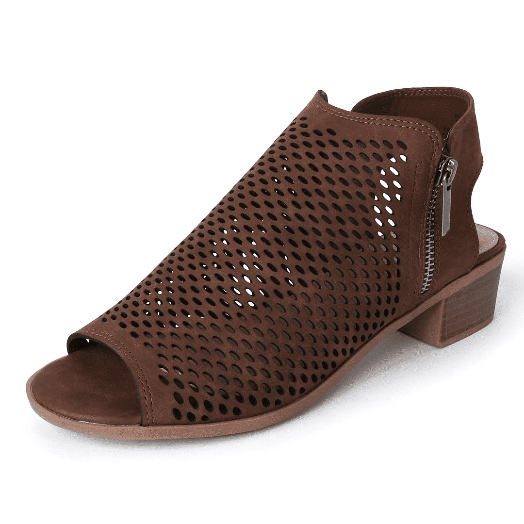 J. Adams Booties for Women - Comfortable Peep Toe Low Block Heel Tracy ...