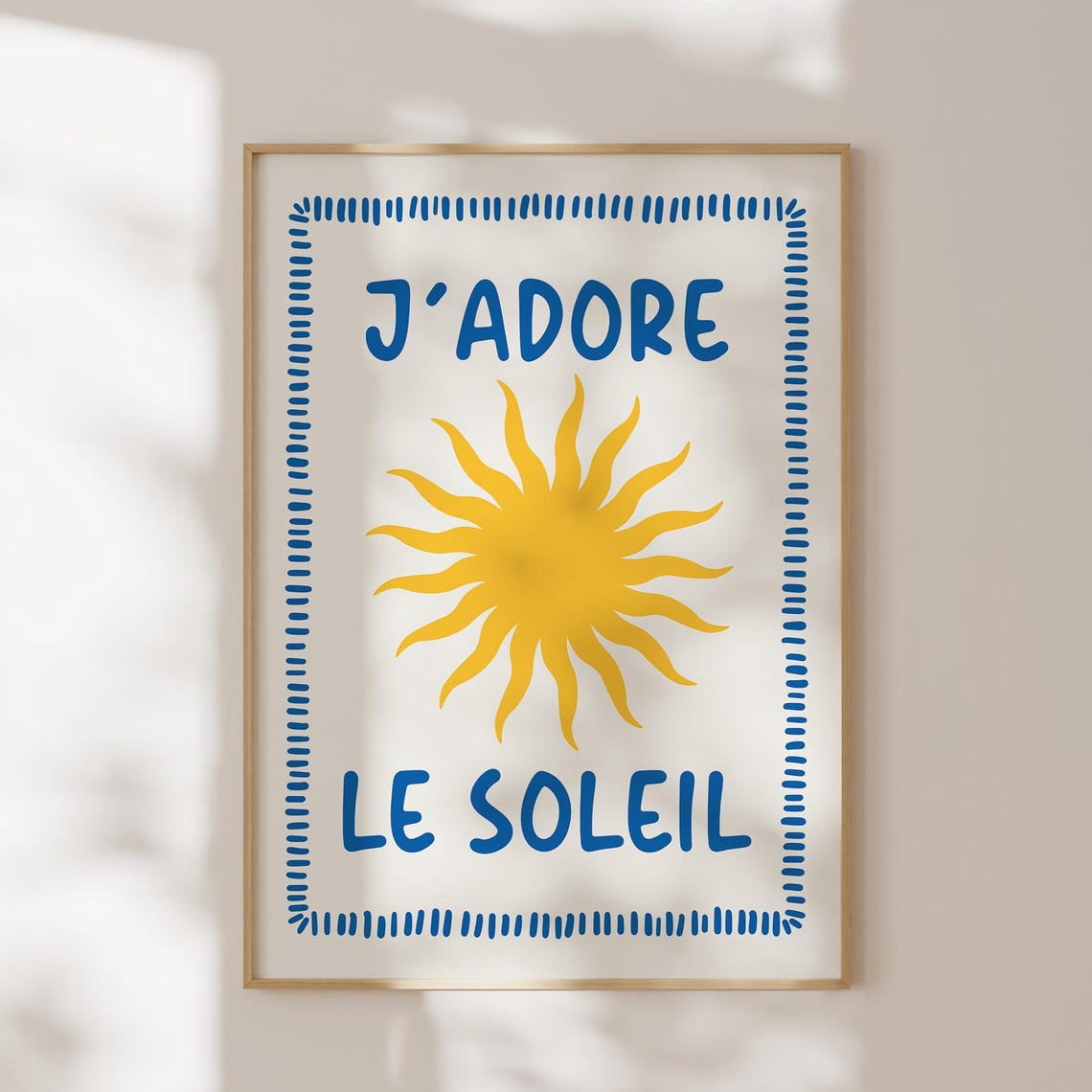 J'Adore Le Soleil Print, French Quote Poster, Retro Summer Wall Art ...