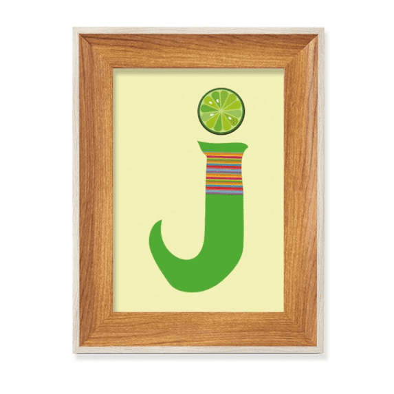 J Alphabet Orange Fruit Cute Pattern Desktop Wooden Photo Frame Display ...