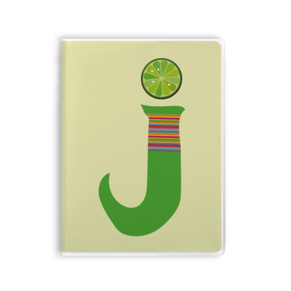 J Alphabet Orange Fruit Cute Pattern Notebook Gum Cover Diary Soft ...