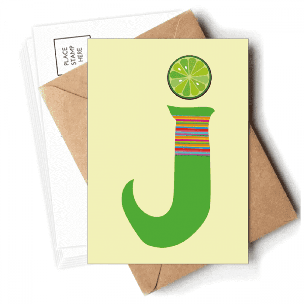 J Alphabet Orange Fruit Cute Pattern Postcards Envelopes Blank Note ...