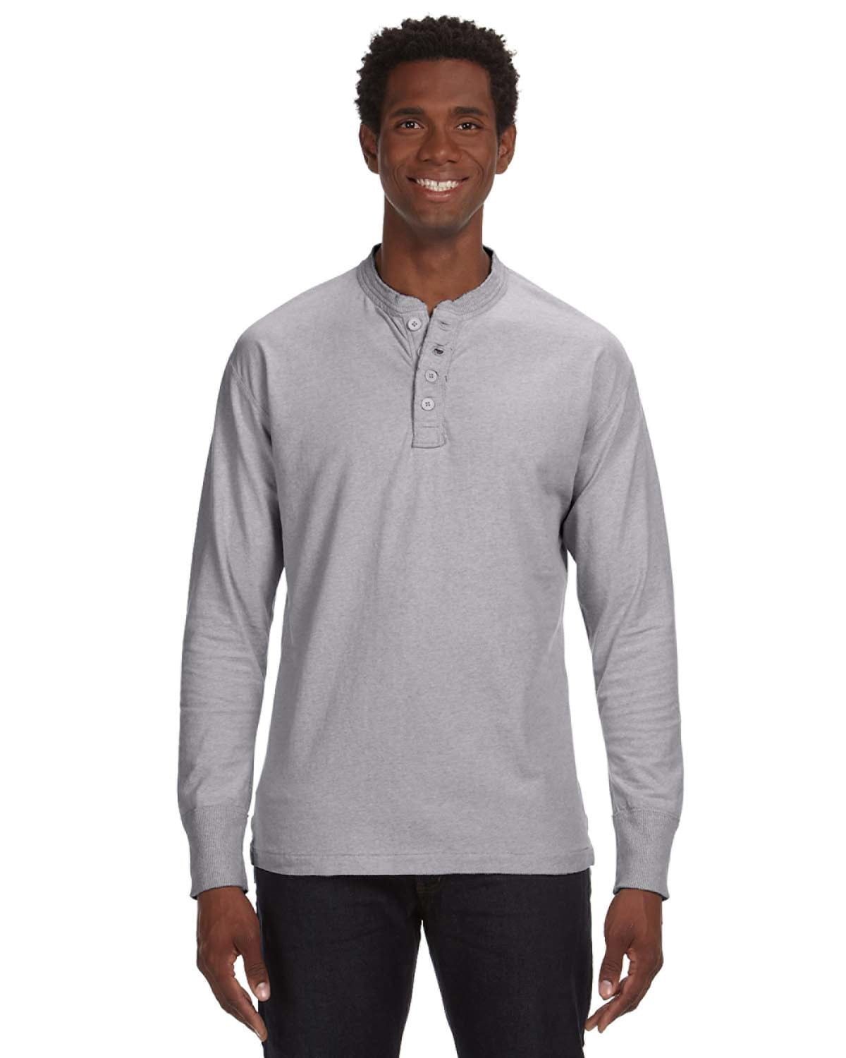 J America Men's Vintage Brushed Jersey Henley - JA8244 - Walmart.com