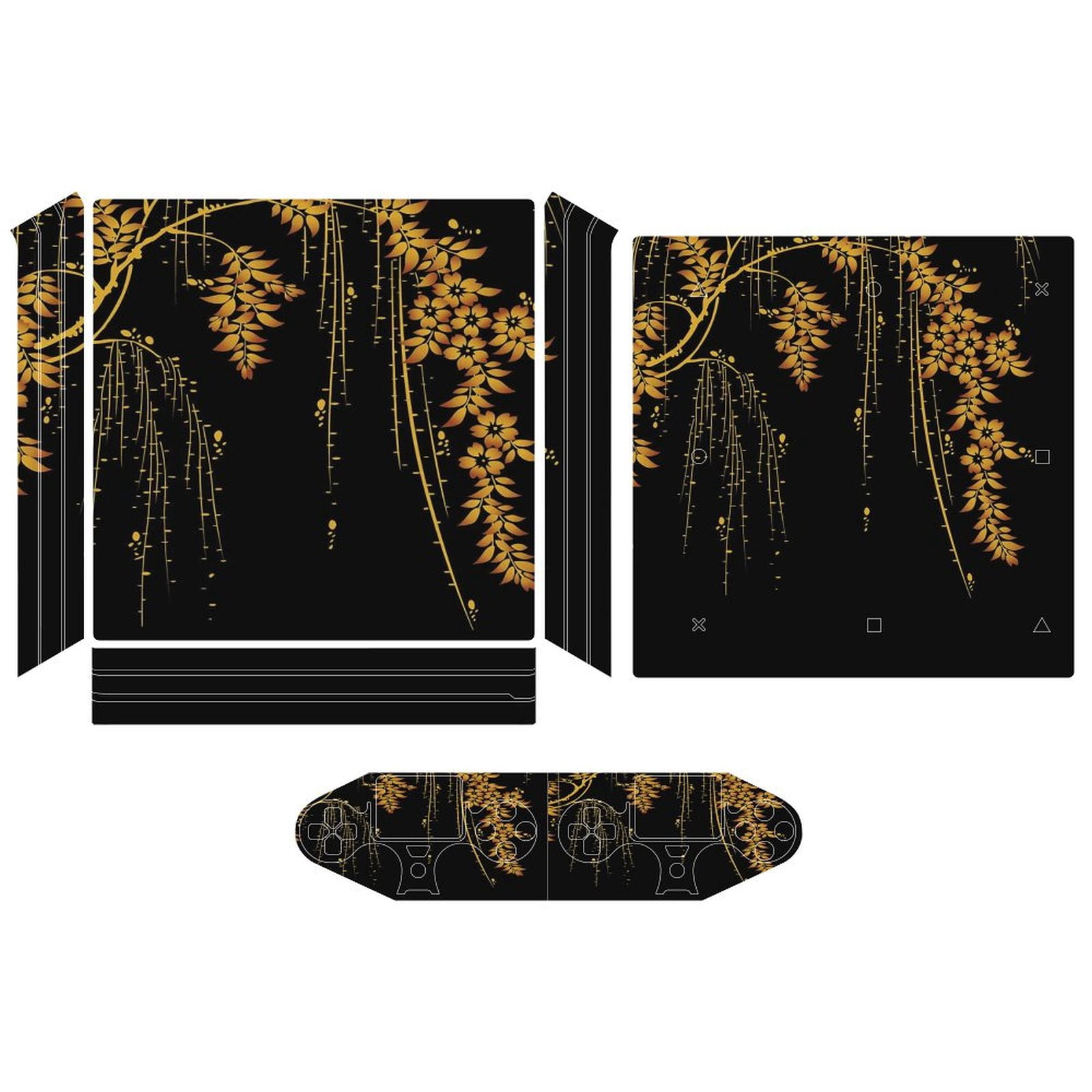 J Apanese Yellow Flower PS4/PS4 Pro/PS4 Slim Skin Sticker For Console ...
