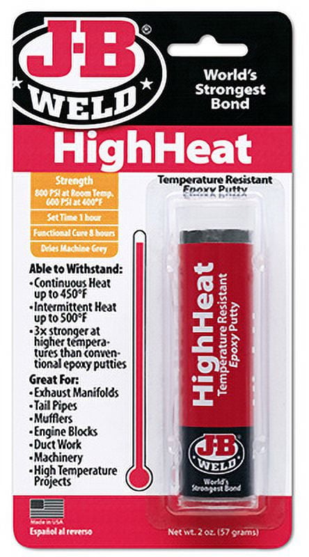 J-B 2 OZ High Heat Epoxy Putty 3 Times Stronger At High Temperatures T ...