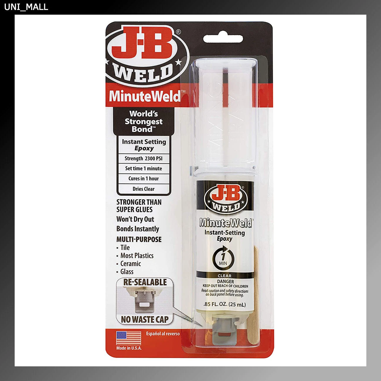 J-B Weld 50101 Minuteweld Instant-Setting Epoxy Syringe - Clear - 25Ml ...