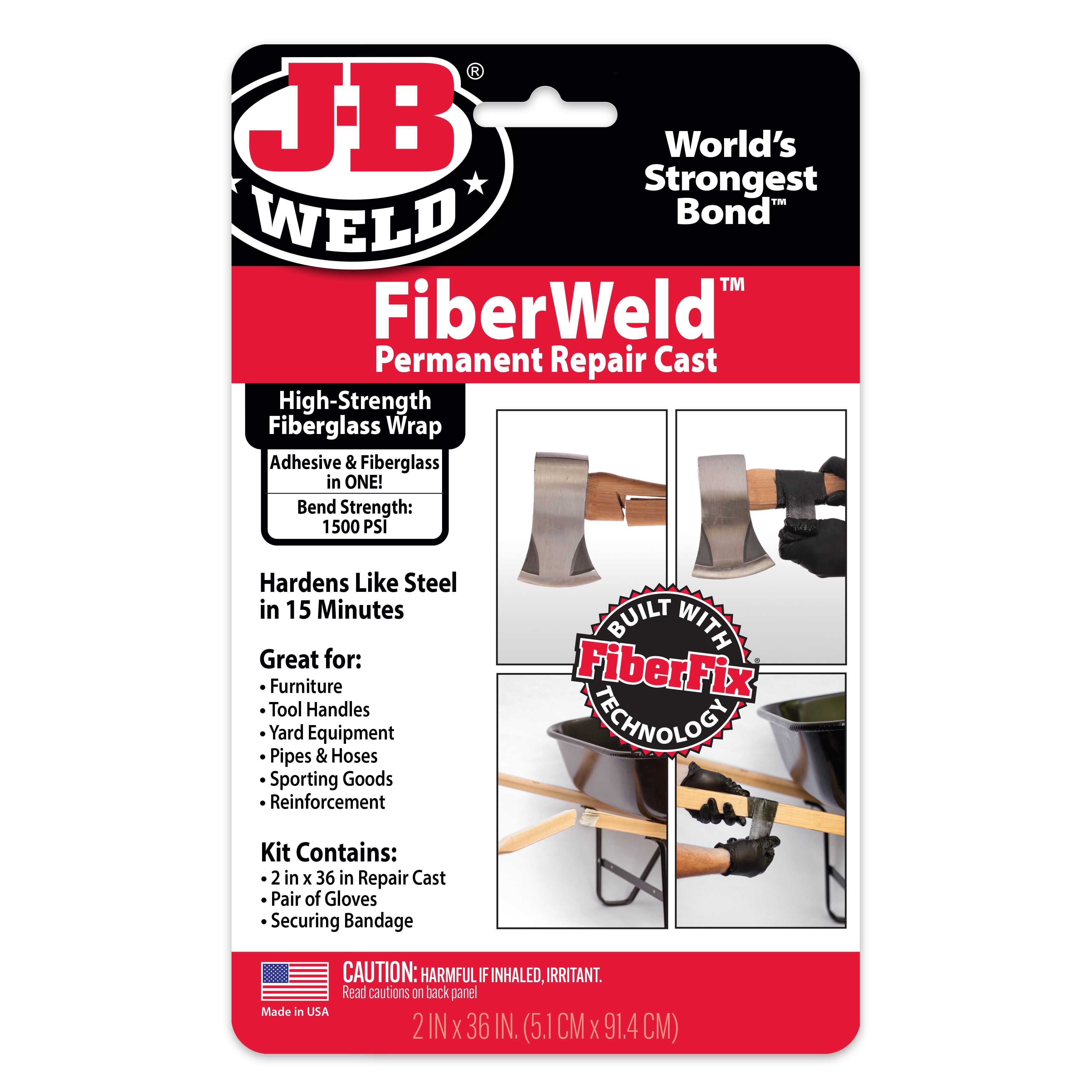 J-B Weld FiberWeld Permanent Repair Cast 2" x 36" Fiberglass Wrap ...