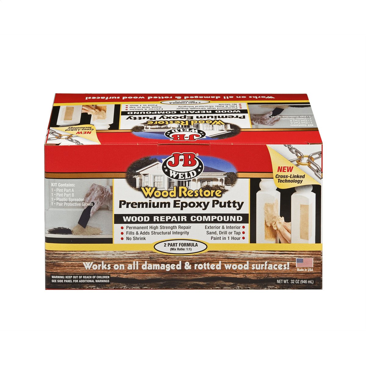 J B Weld J-B Weld 40006 Wood Restore Premium Epoxy Putty - 32 oz ...