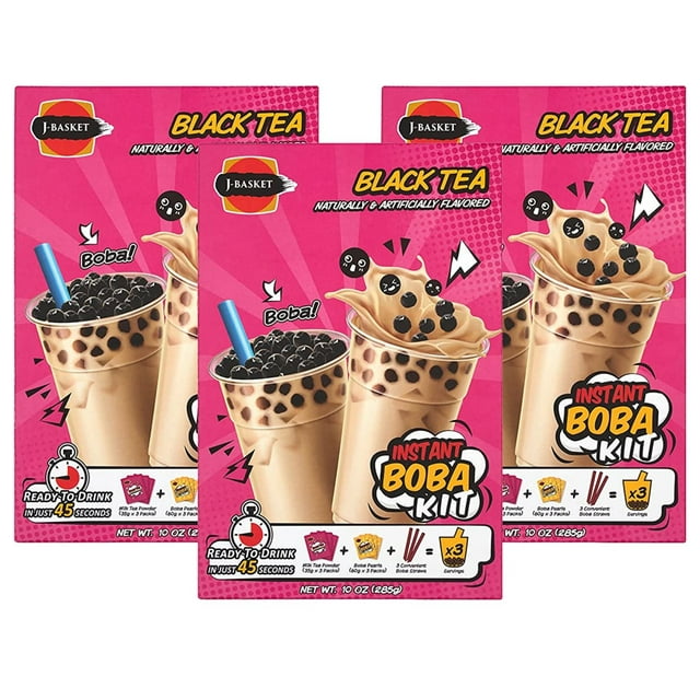 J-Basket Instant Boba Kit, Bubble Pearl Milk Tea, Authentic Tapioca ...