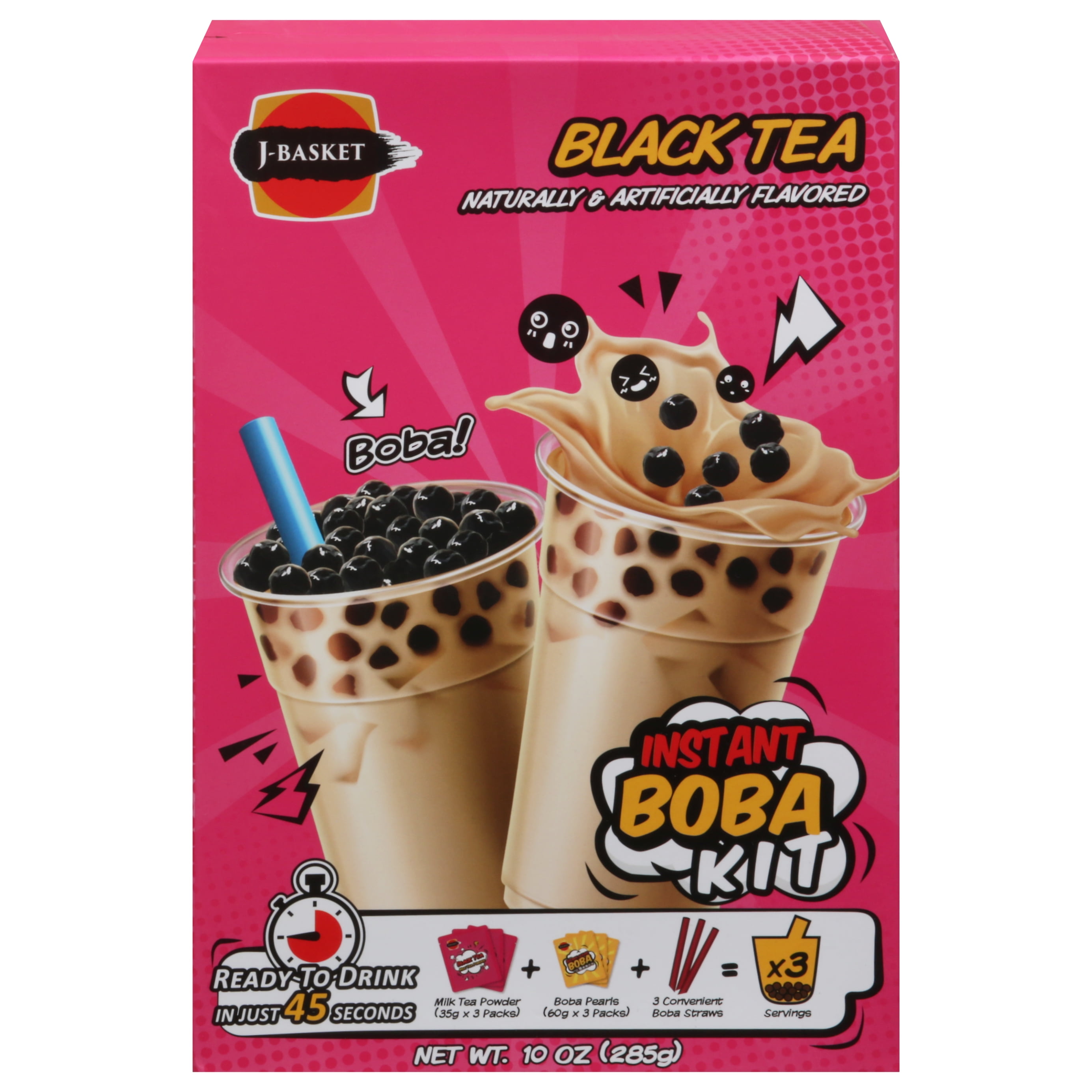 J-Basket Boba Tea Kit Black 10 oz (Pack Of 6) - Walmart.com