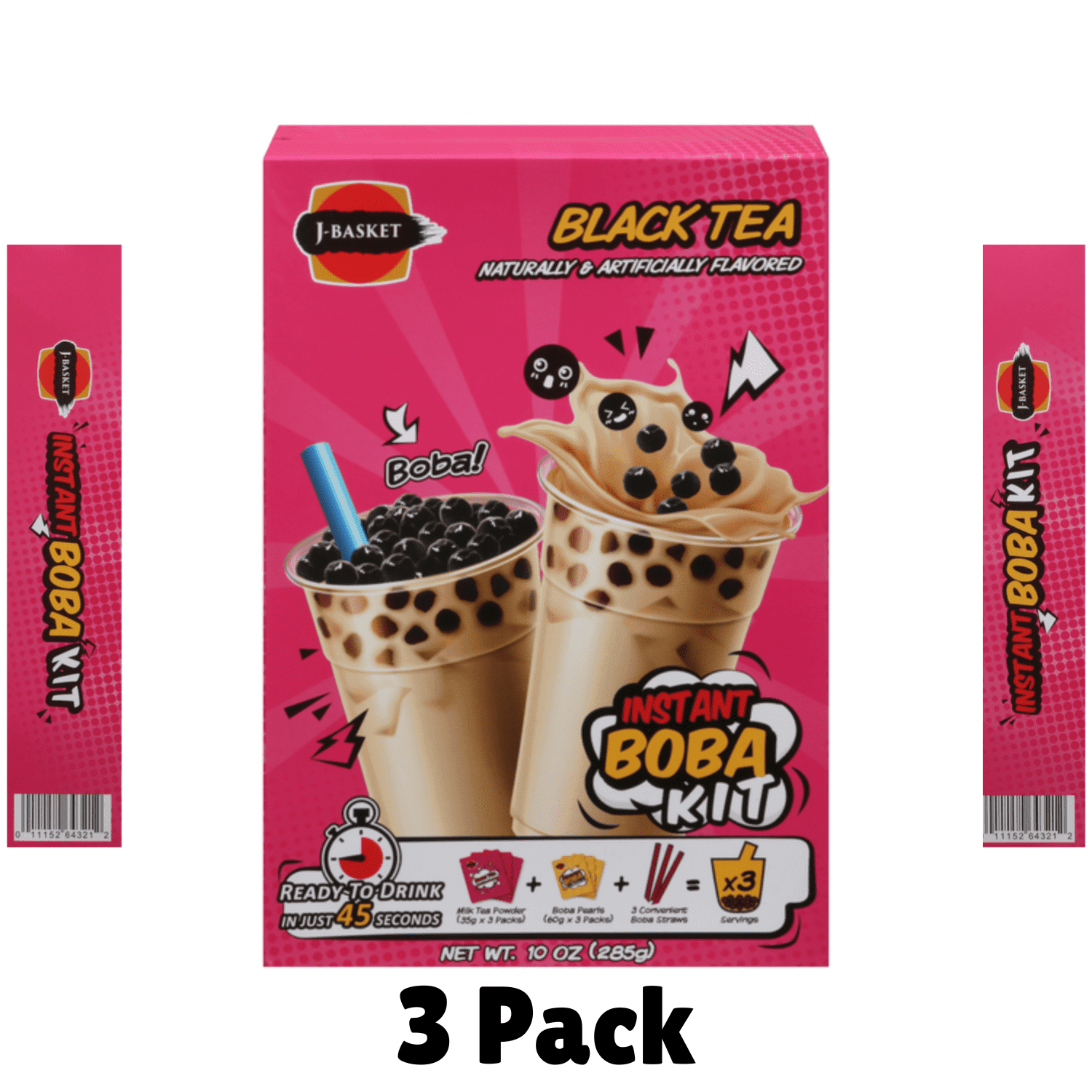 J-Basket Instant Boba Kit, Black Tea, 10 oz, 3 Pack - Walmart.com