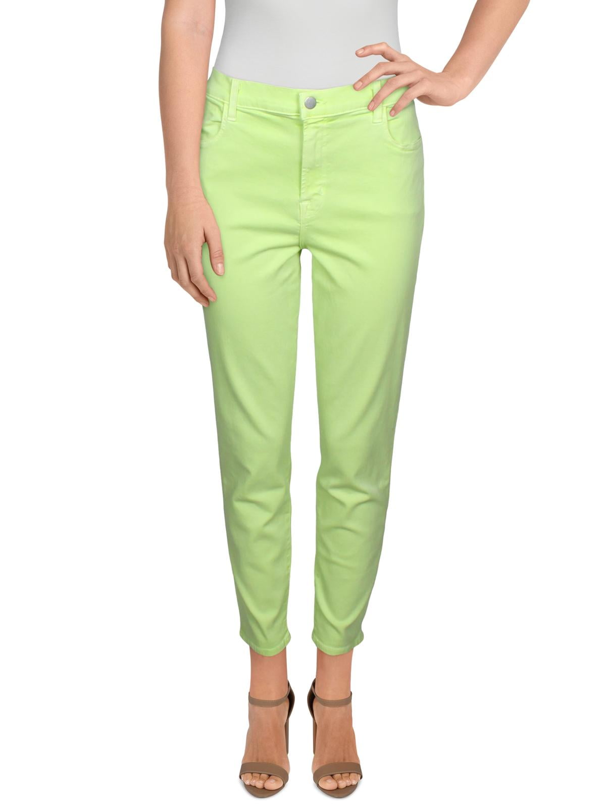 J Brand Womens Alana High Rise Colored Wash Cropped Jeans Green 32 ...