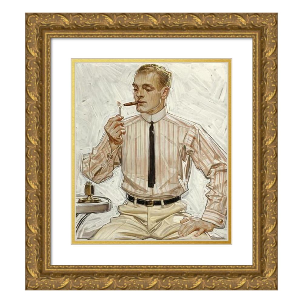 J.C. Leyendecker 12x14 Gold Ornate Wood Frame and Double Matted Museum ...