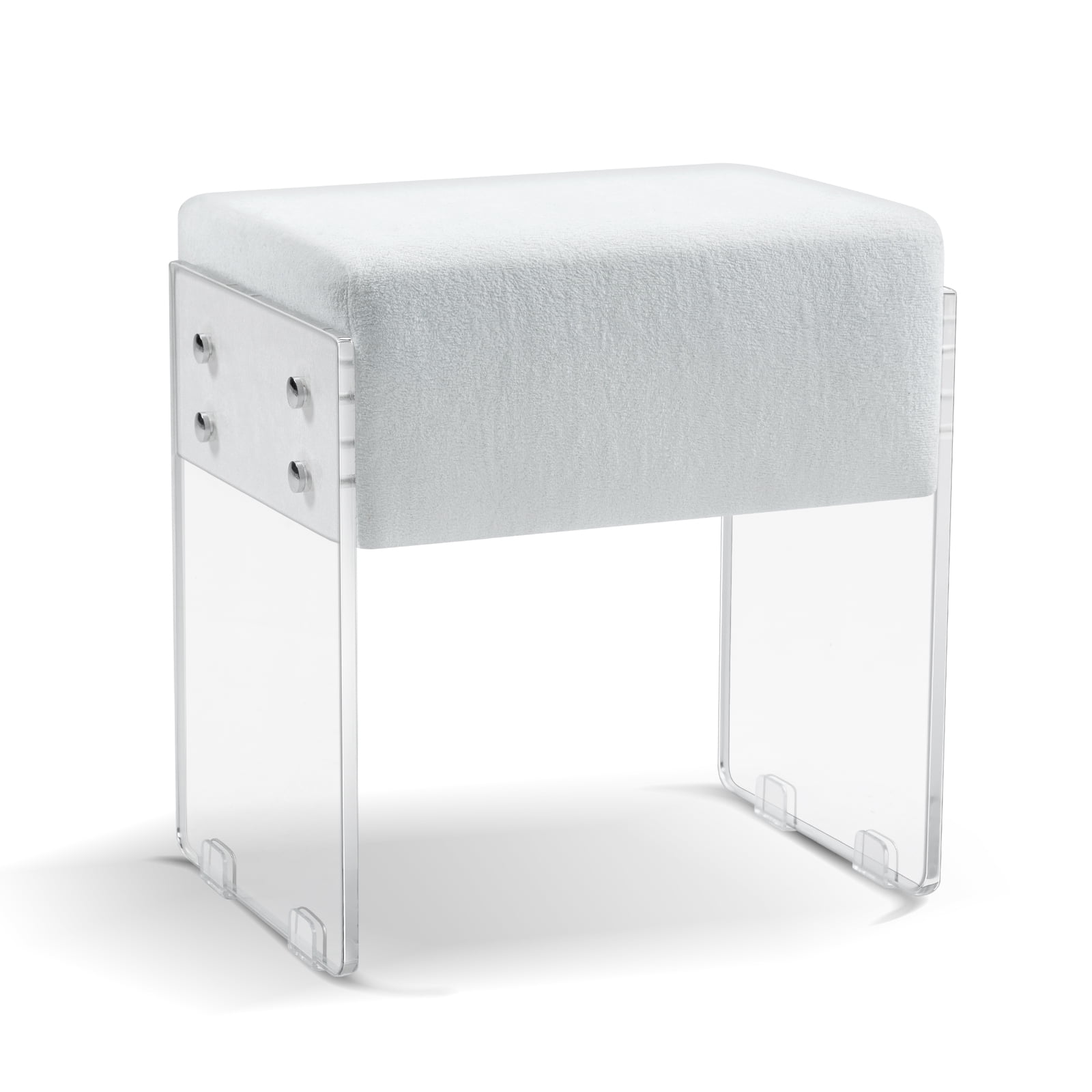 J.C.UP Vanity Bench Chair, Makeup Stool with Padded Cushion and Acrylic ...