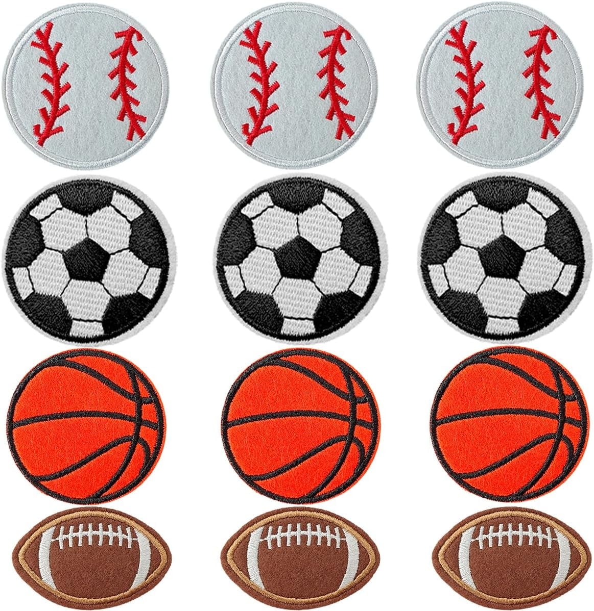 J.CARP 12 Pieces Sports Ball Iron on Patches, Baseball Football ...