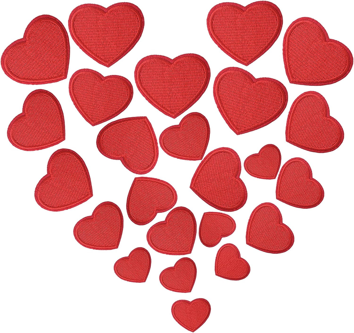 J.CARP 24 Pieces Red Heart Iron on Patch, Embroidered Sew On/Iron on ...