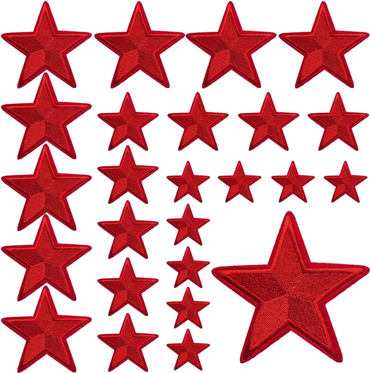 J.CARP 24PCS Star Iron on Patches Star Decoration Star Embroidered ...