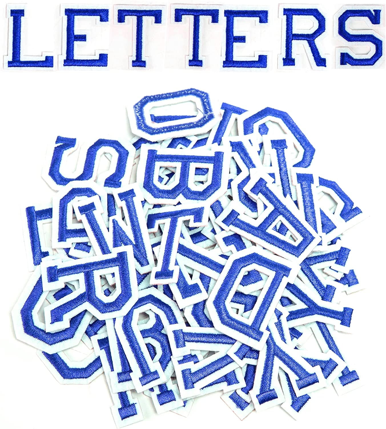 J.CARP 52Pcs Royal Blue Alphabet A to Z Patches, Iron on Sew on Letters ...