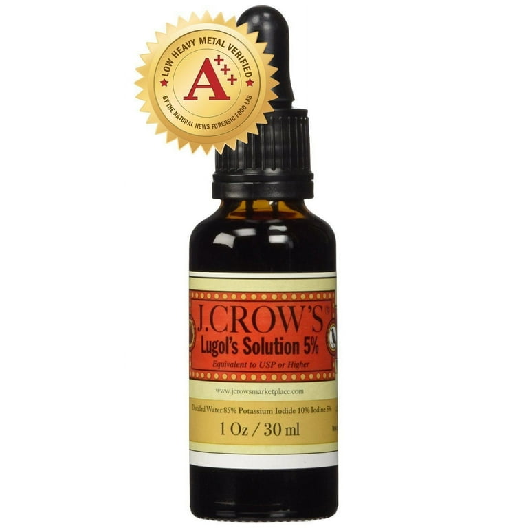 J.CROW S Pure Lugol s Iodine 5 Solution 1 oz Dropper Bottle Pharmacy Grade Walmart
