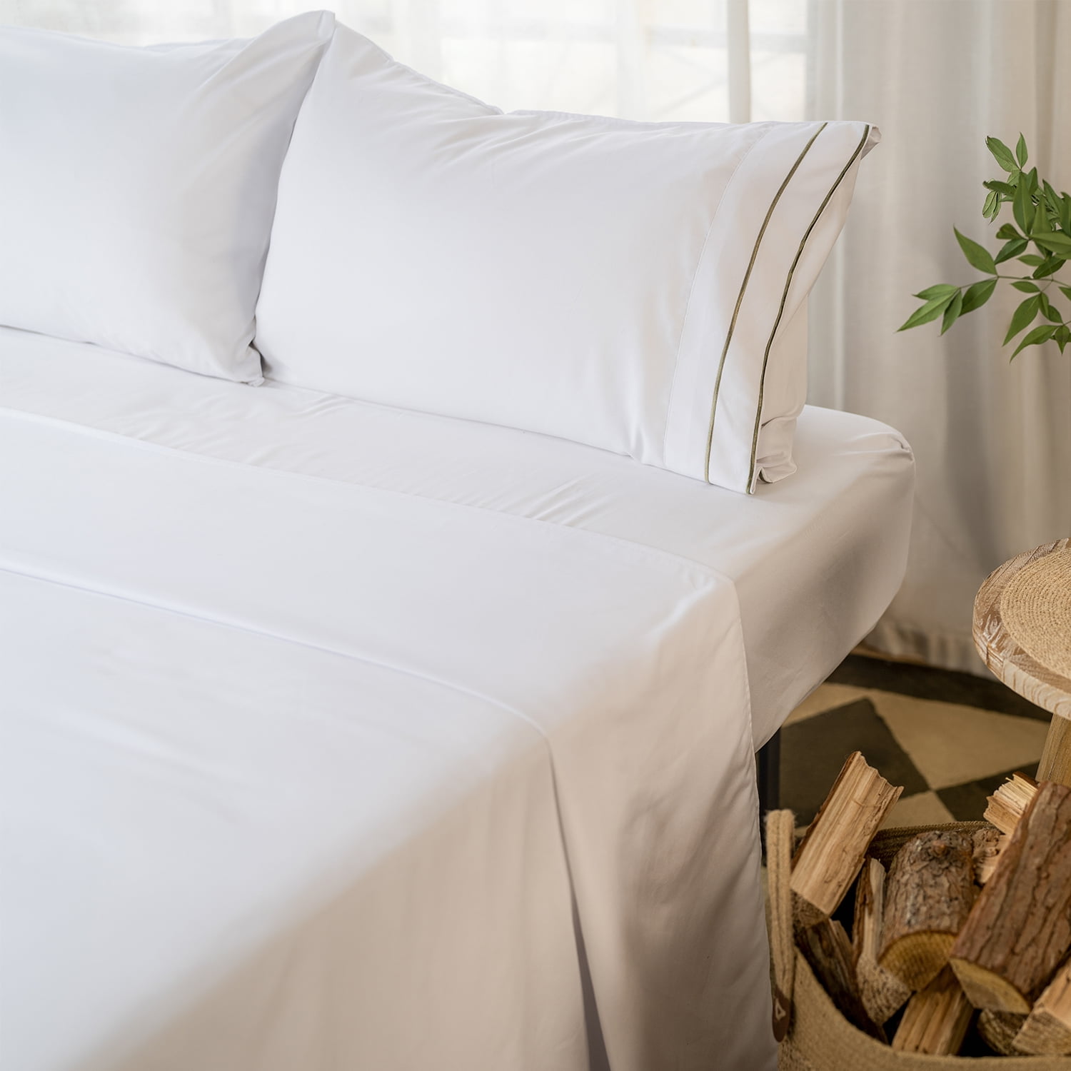 J'Chervianne King Sheet Set-Double Threaded Sheets for King Size Bed, 4 ...