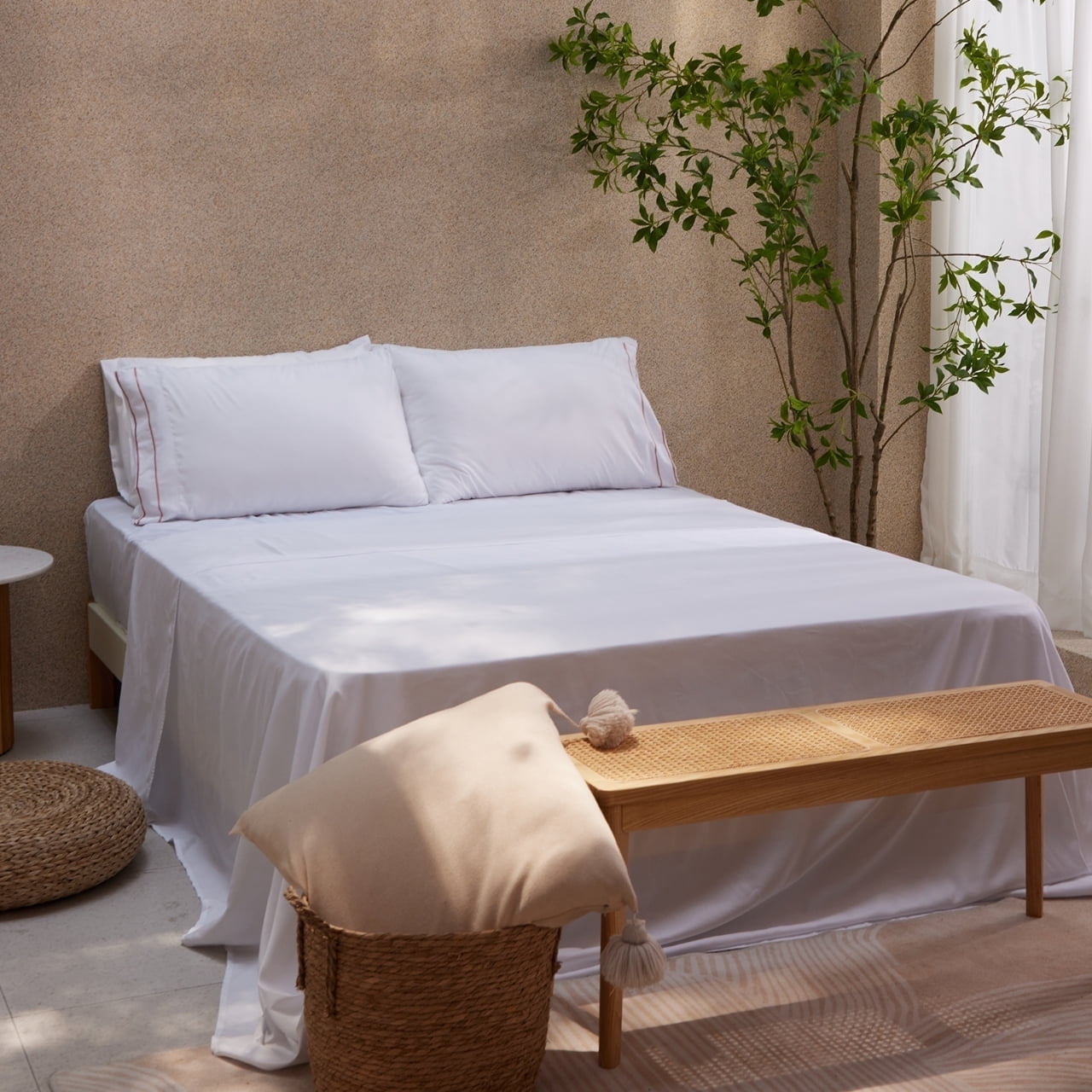 J'Chervianne Queen Sheet Set-Double Threaded Sheets for Queen Size Bed ...