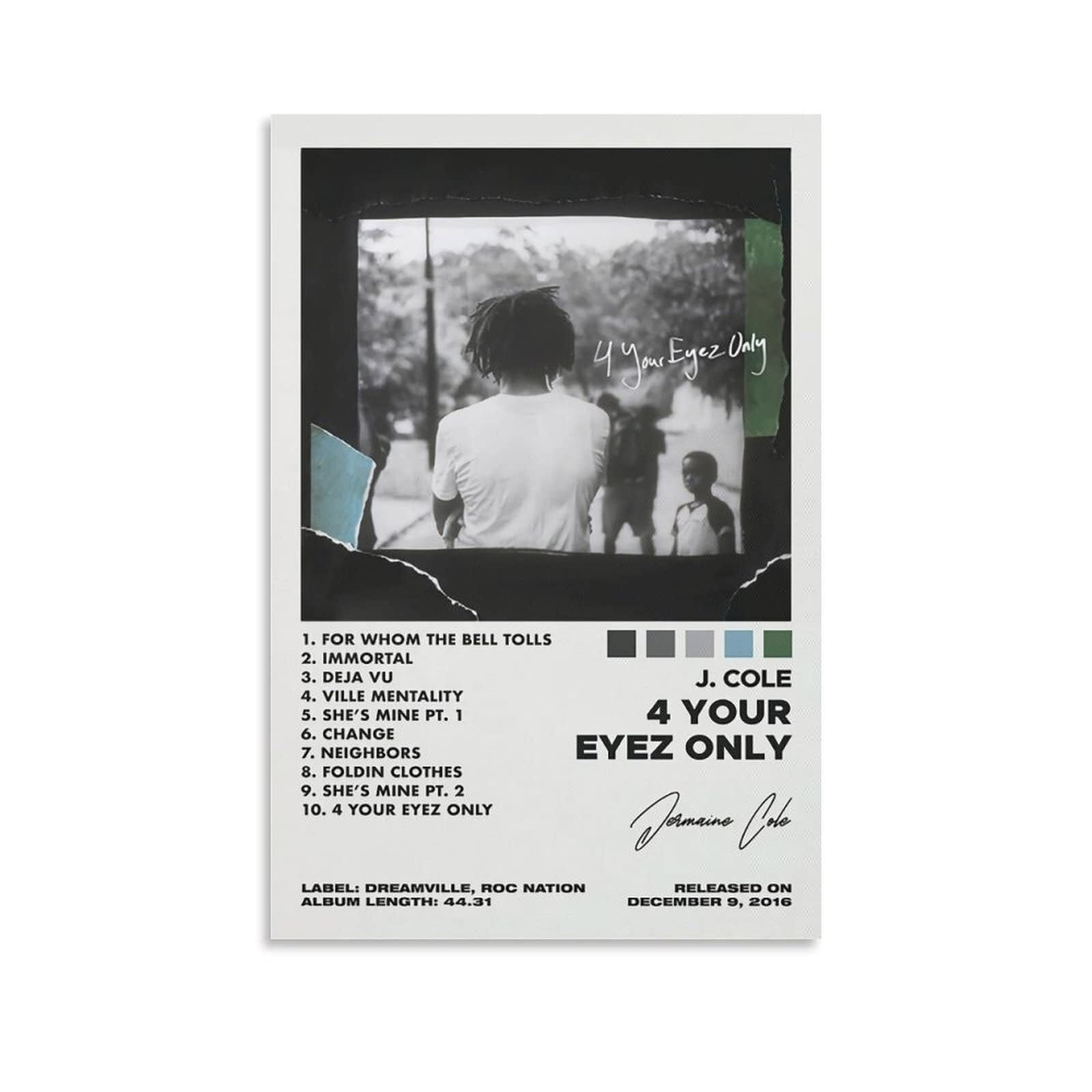 J Cole 4 Your Eyez Only Album Cover for Room Aesthetic Canvas Wall Art ...