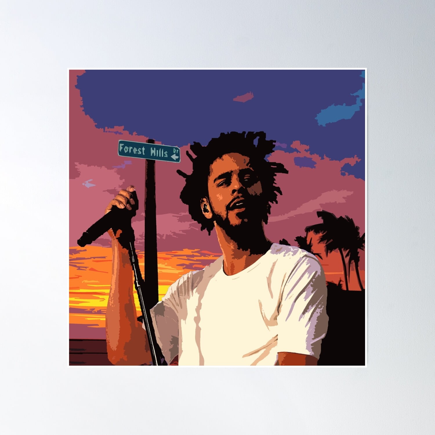 J Cole Forest Hills Drive Artwork Poster Wall Art, Modern Wall Decor ...