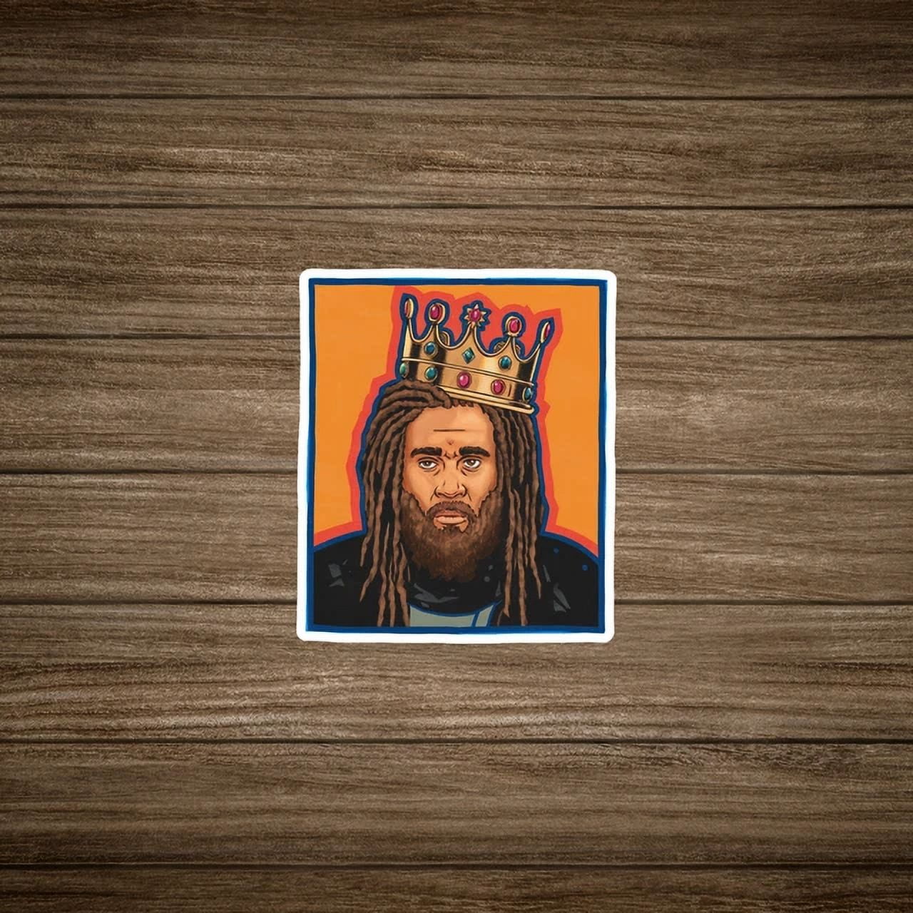 J Cole Hip Hop King Crown Art Decal - Rapper Portrait Stickerphone ...