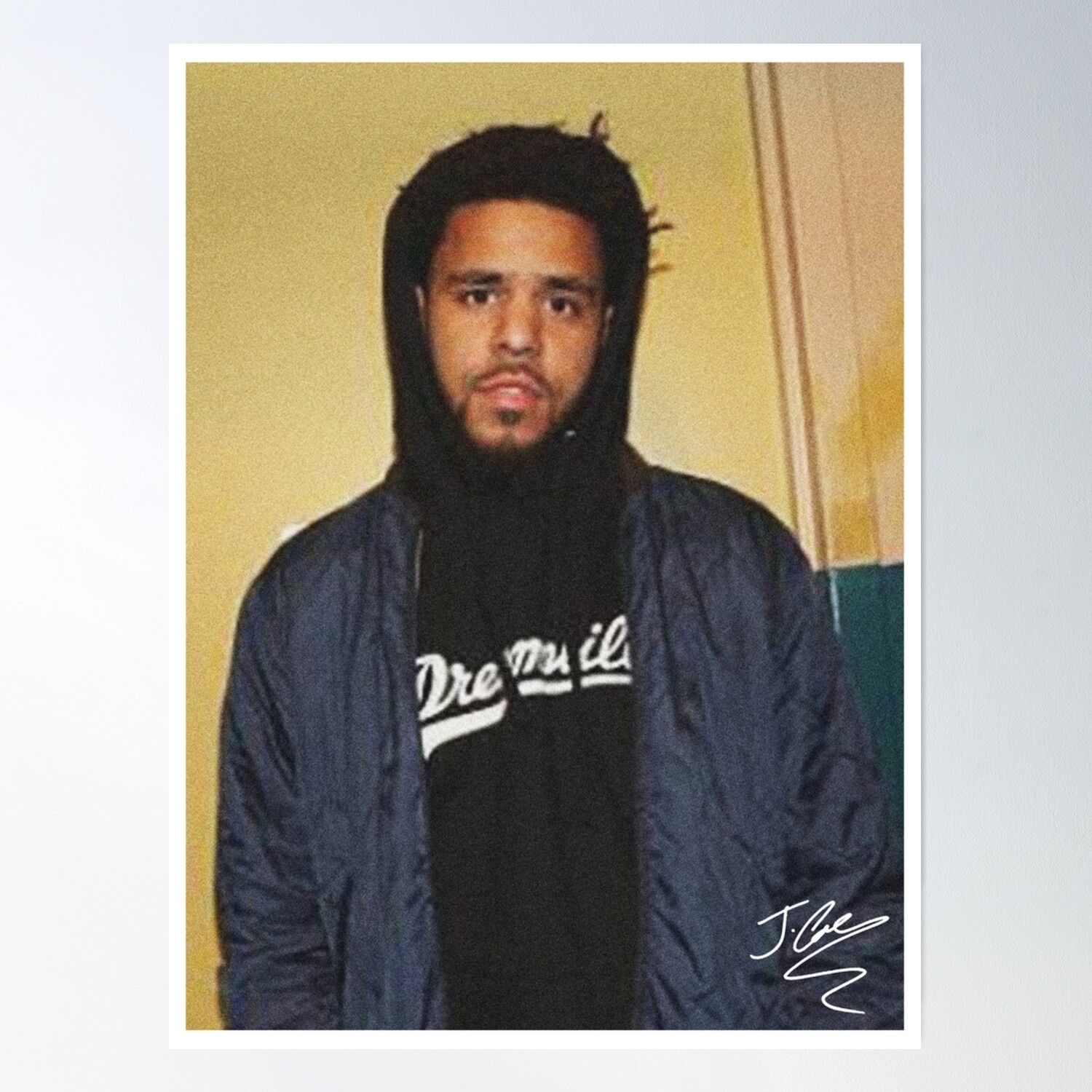 J Cole Photo Signature Poster Wall Art, Modern Wall Decor, 12x18 ...