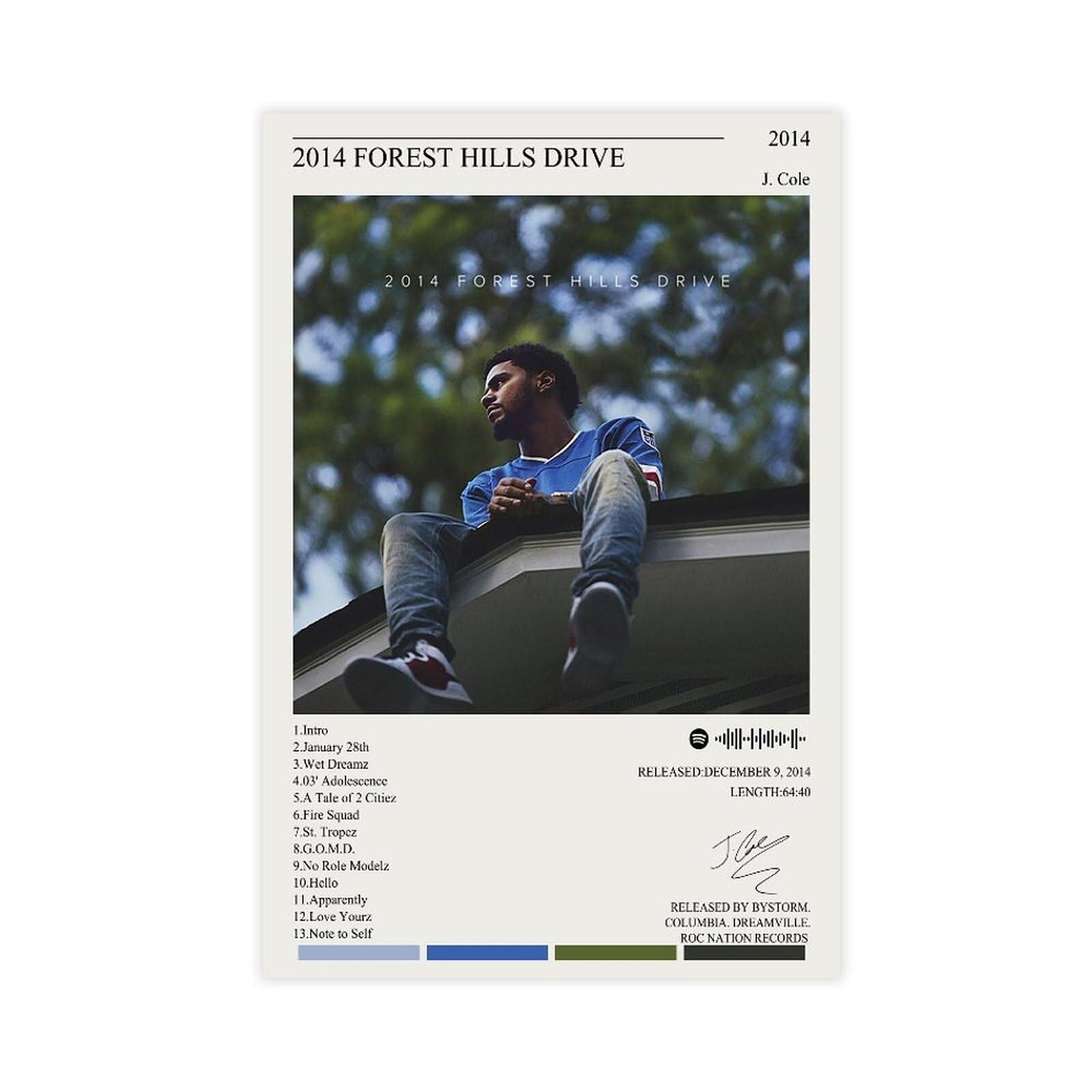 J Cole Poster 2014 Forest Hills Drive Album Cover Posters Rap Music ...